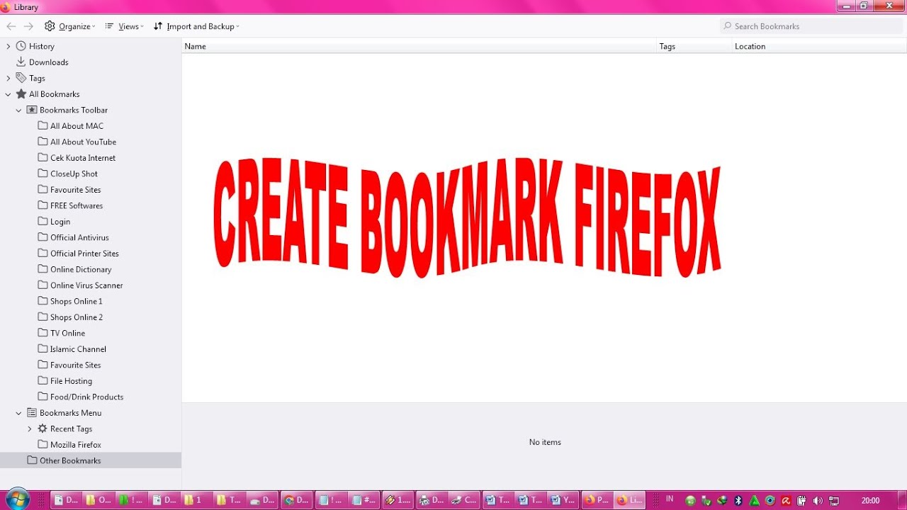 MEMBUAT FOLDER BOOKMARK Mozilla Firefox.
