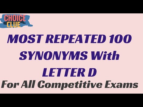 Enhance English Vocabulary: 100 Synonym Words with Letter D (2020)