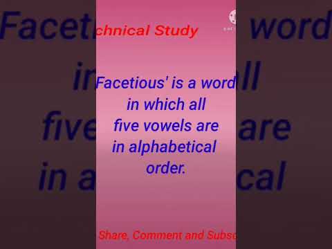 Do you know about word in which all five vowels are in alphabetical order?