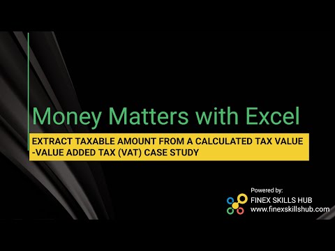 Extract Taxable Amount from a Calculated Tax Value: Value Added Tax VAT Ghana