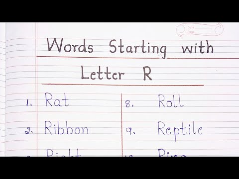 Words Starting with Letter R