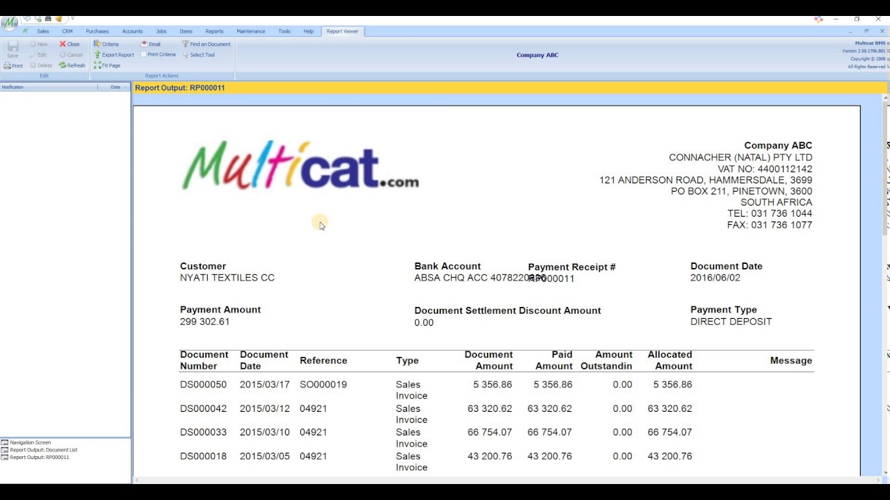 Multicat BMS -  Reports Functionality