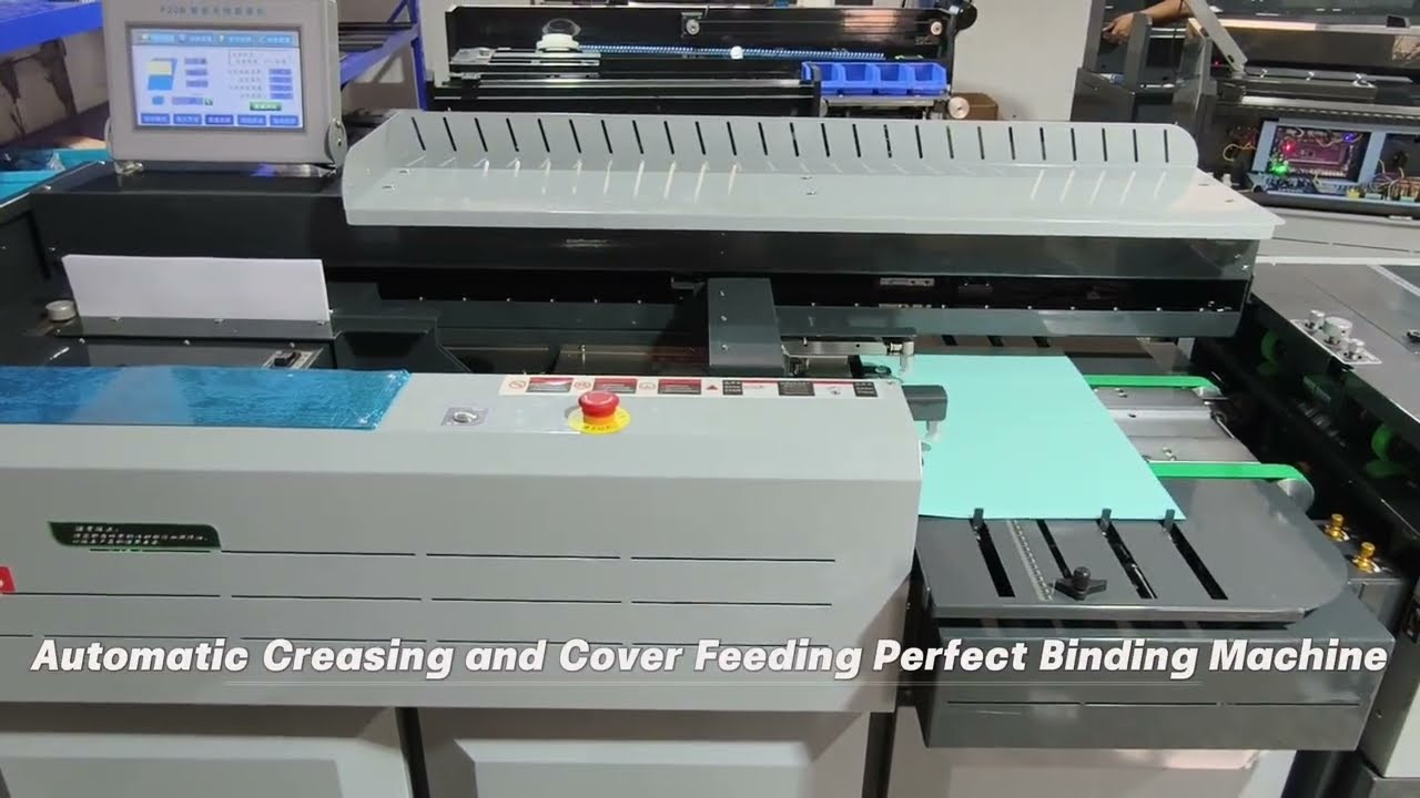 Fully automatic cover feeding with creasing function perfect binding machine #gluebinder