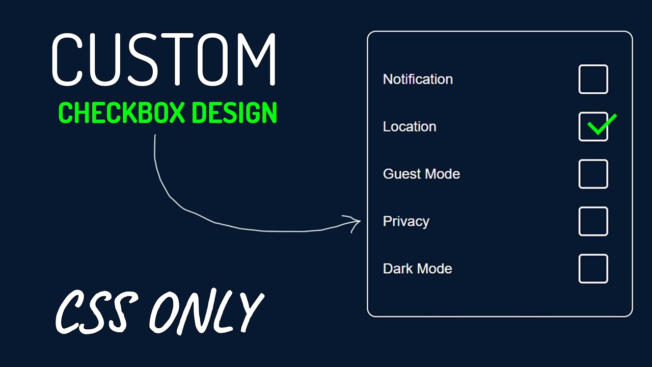 How To Make Custom Checkbox Using HTML And CSS   Animated Check Box For Website