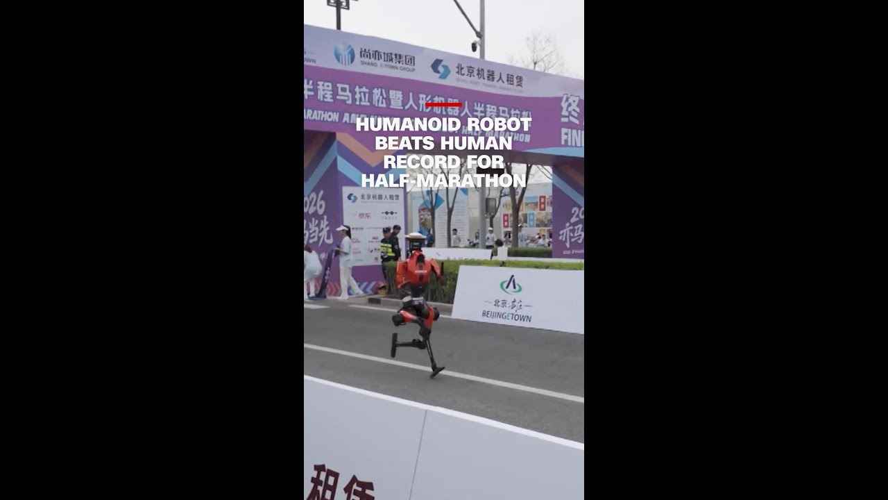 Humanoid robot beats human record for half-marathon