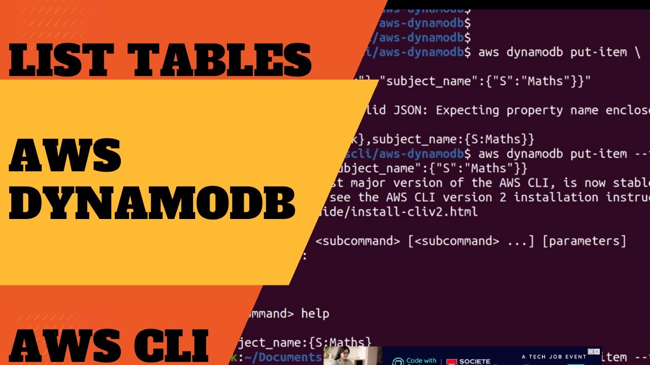 List DynamoDB tables using AWS Command line Interface (aws dynamodb)