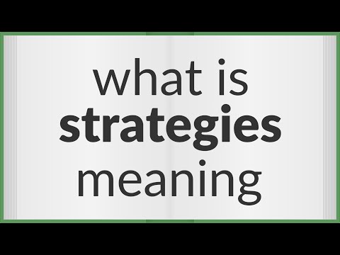 Strategies | meaning of Strategies