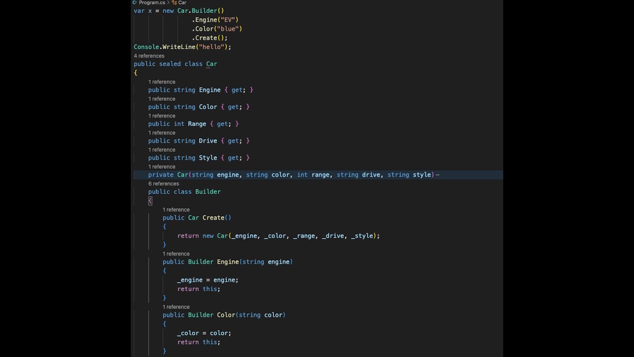 c# builder for too many optional constructor parameter in 3 min