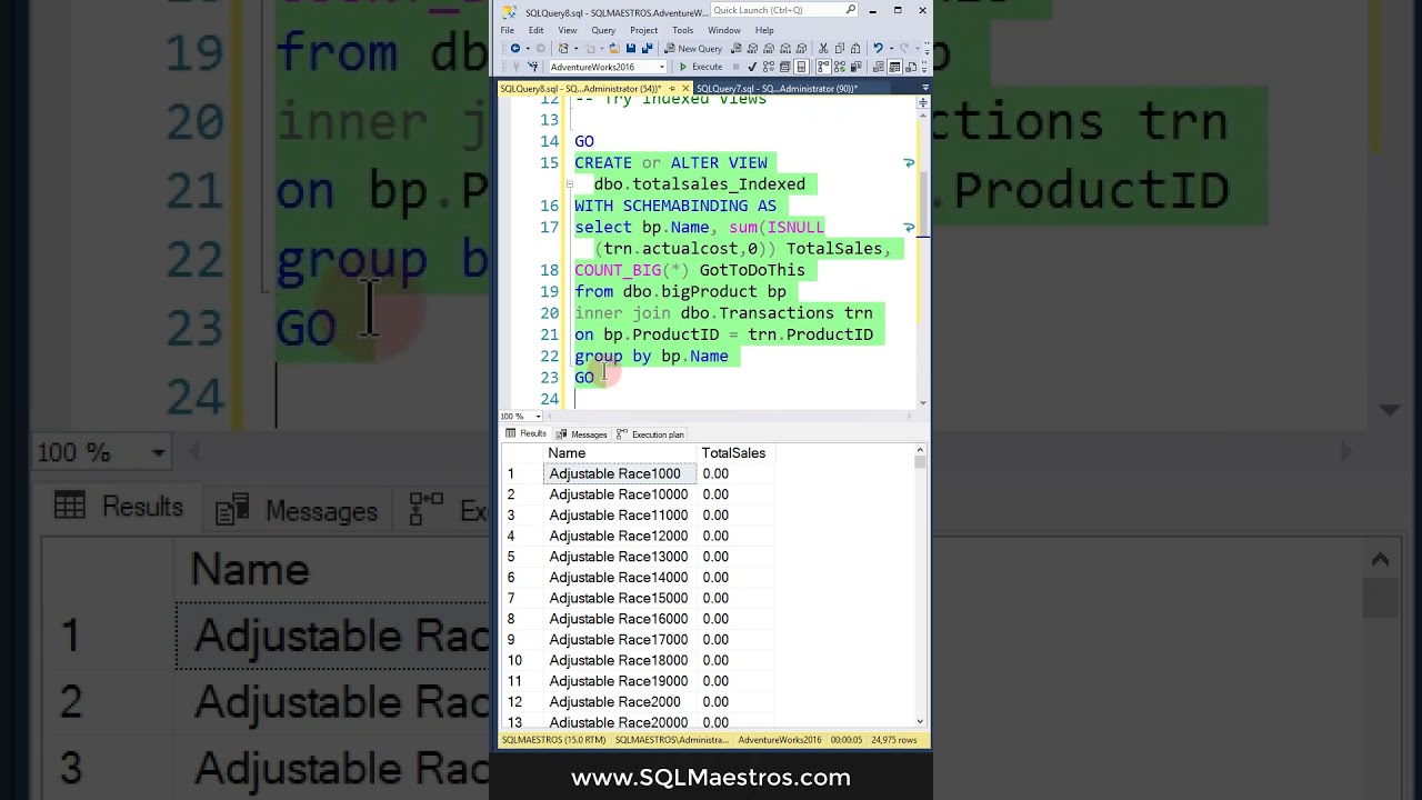 SQL Server Indexed Views Performance - SQL Server Training, SQL Server ... SQL Server Indexed Views Performance - SQL Server Training, SQL Server ...
