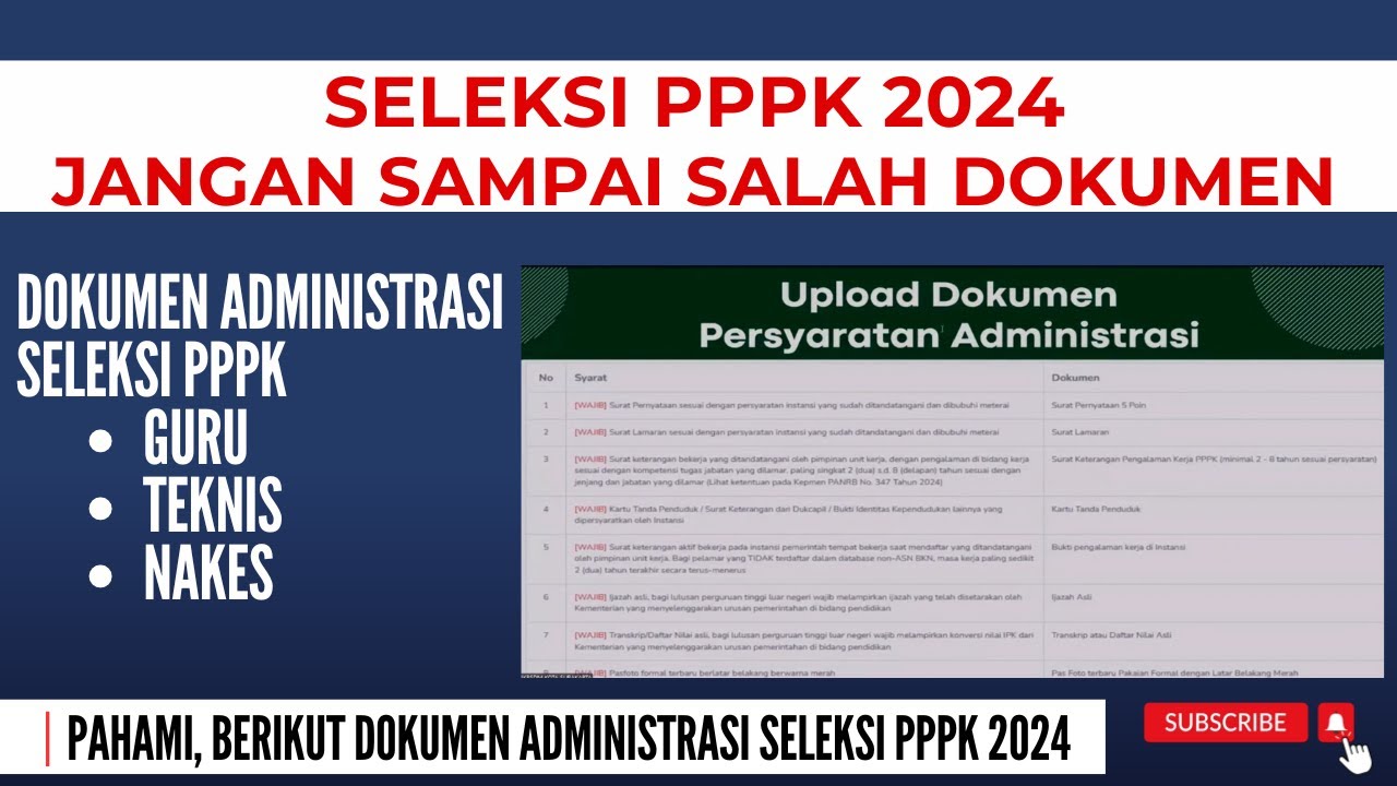 🔴 JANGAN SAMPAI SALAH, DOKUMEN ADMINISTRASI SELEKSI PPPK 2024