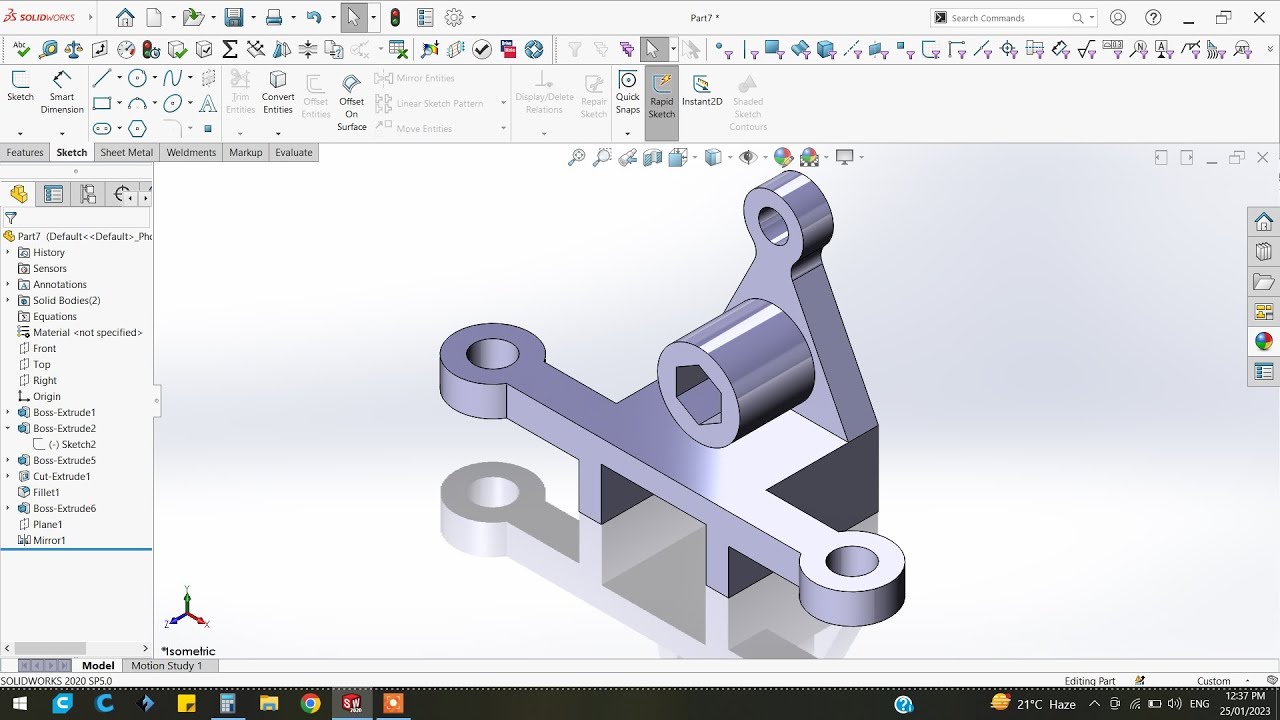 ✅Solidworks Practice tutorial for beginners Exercise 14