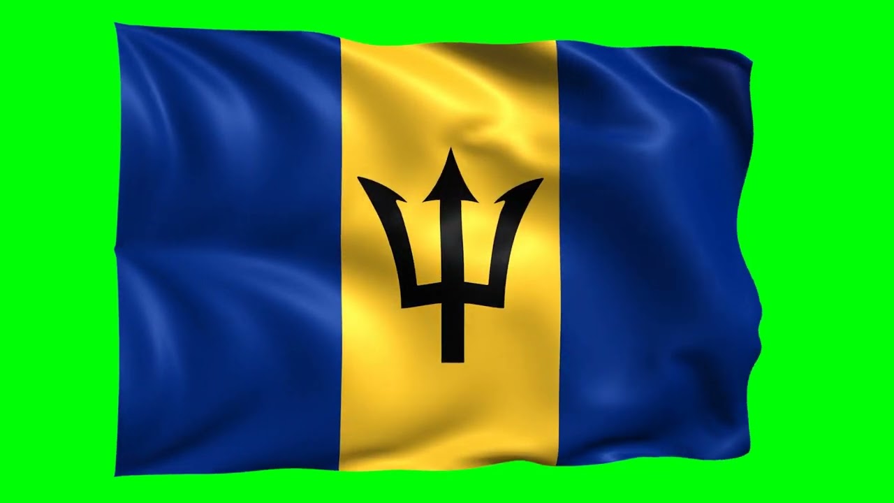 Barbados Waving Flag Green Screen Animation | 3D Flag Animation | Royalty-Free