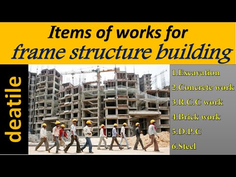 frame structure building construction in urdu -items of works of frame stracture buliding