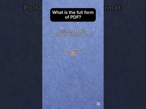 PDF full form🙂 #pdf #abbrevations #computer #studystudio92 😍