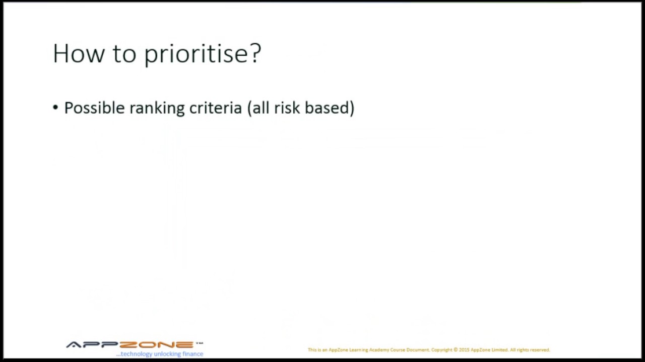 Prioritisation of Test