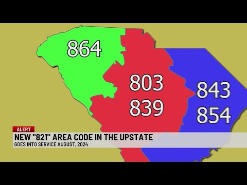821 area code coming to the Upstate in 2024