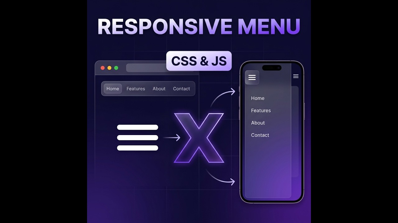 Responsive Menu with Hamburger – CSS & JavaScript Tutorial | Mobile Navigation
