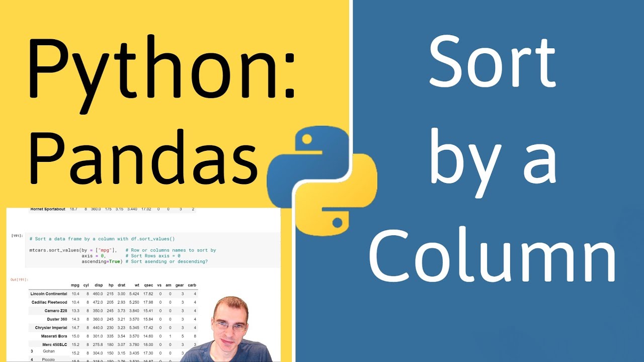 How to Sort a Data Frame by a Column in Pandas