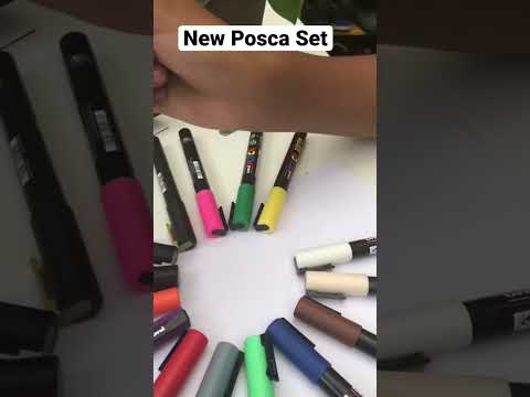 😍Opening, Activating and Testing my NEW Markers (POSCA) Set #marzart #drawing #shorts