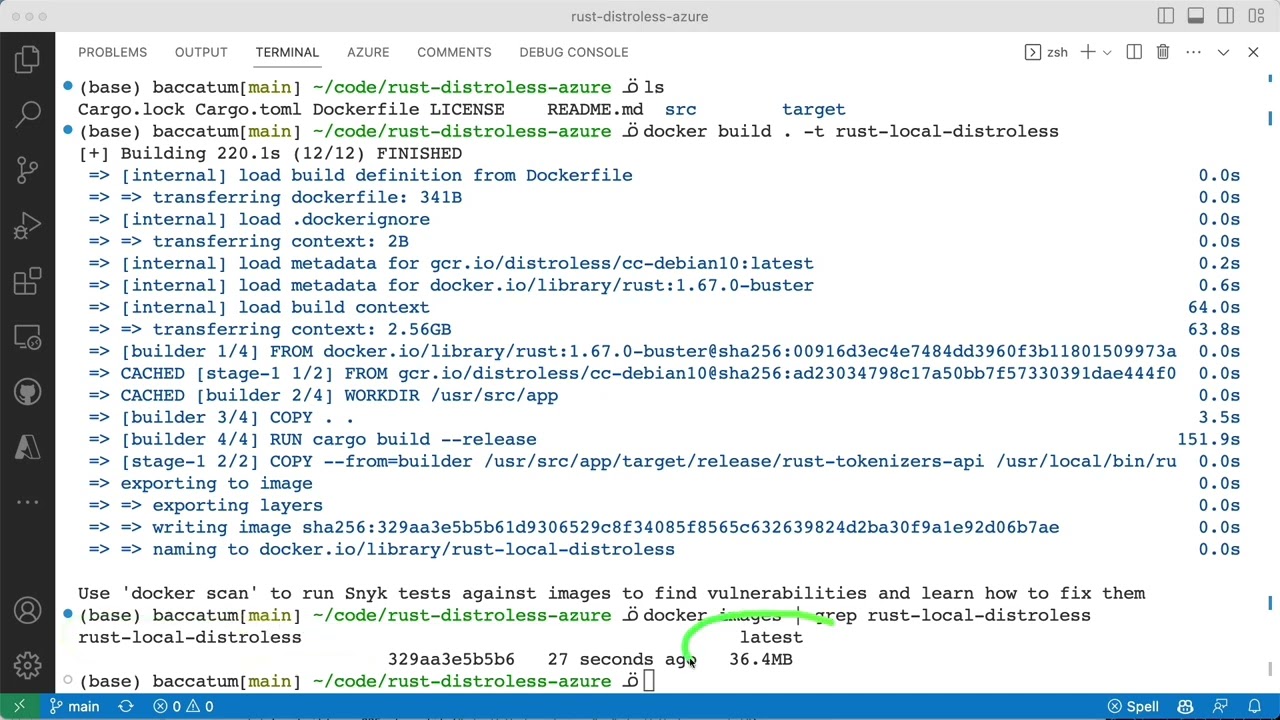 Distroless containers with Rust