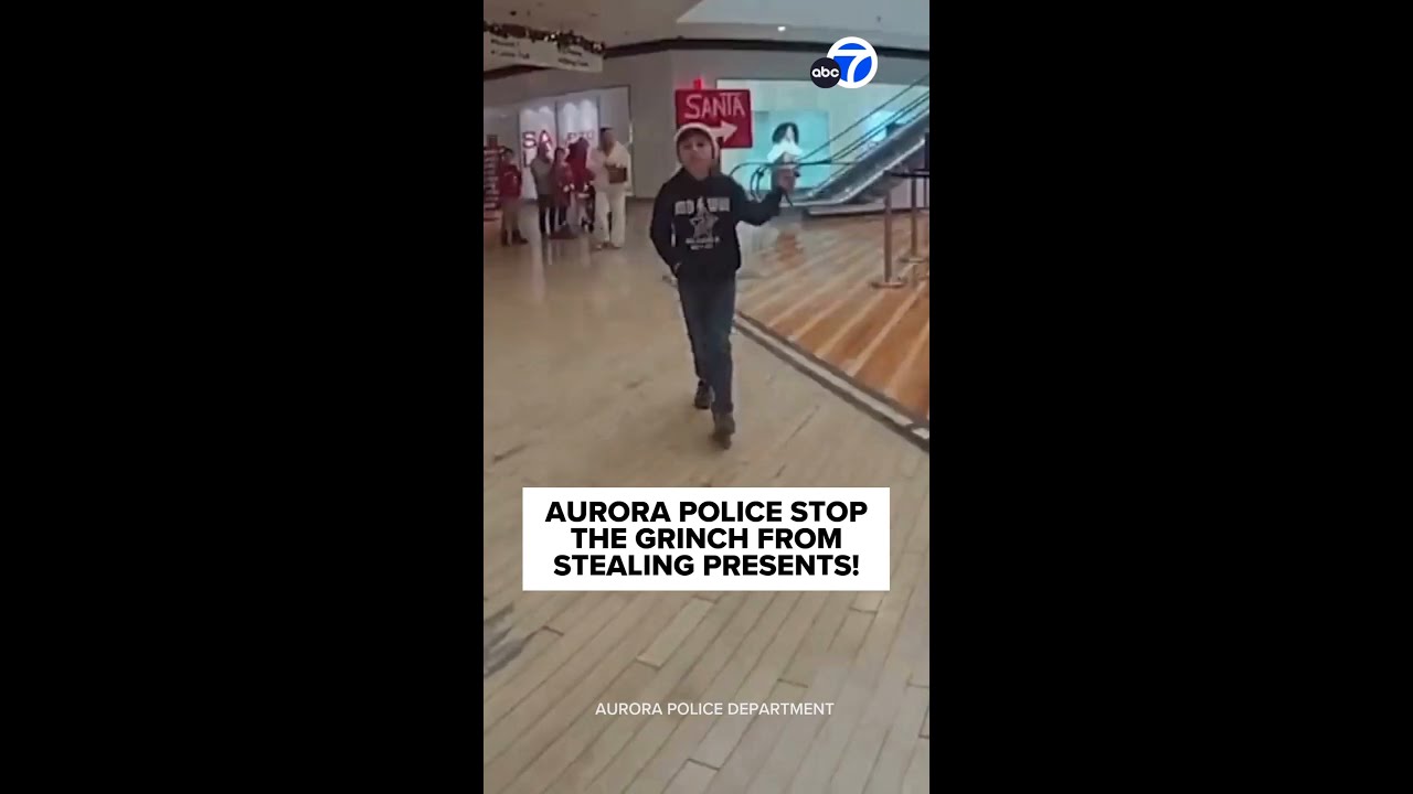 Aurora police stop the Grinch from stealing presents!