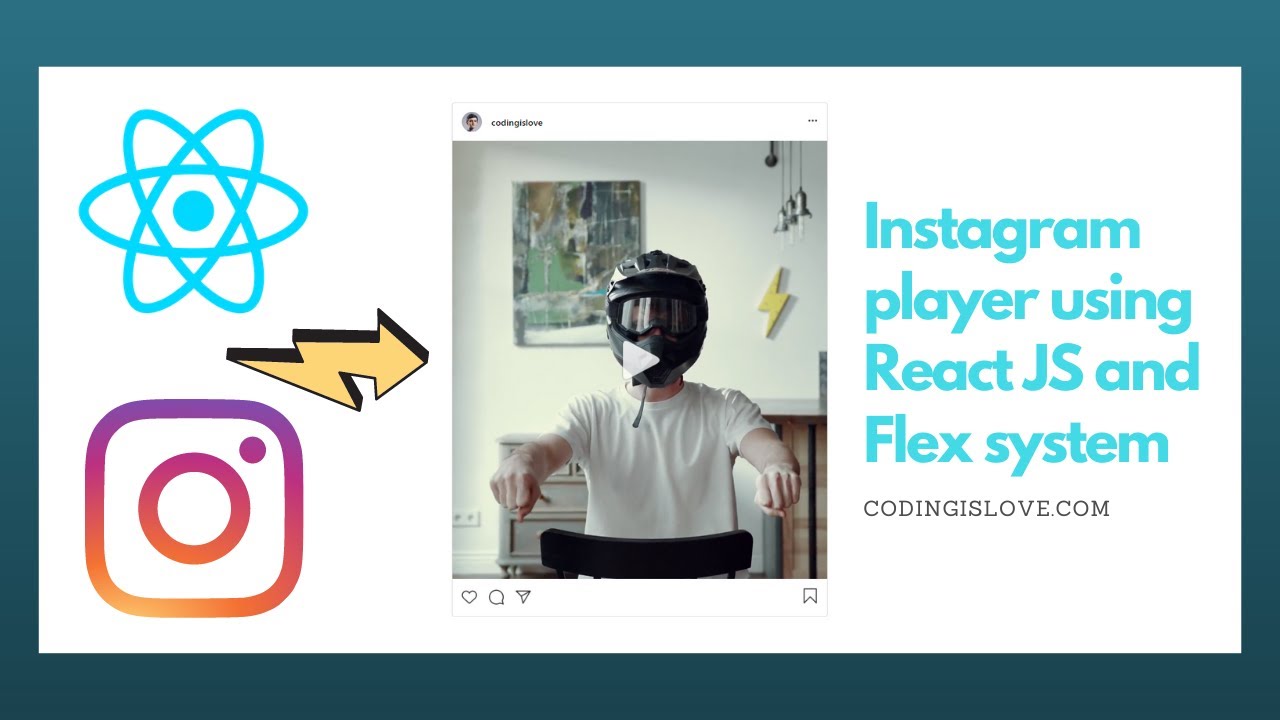 ReactJS UI tutorial - Build Instagram video player using HTML & Flex box