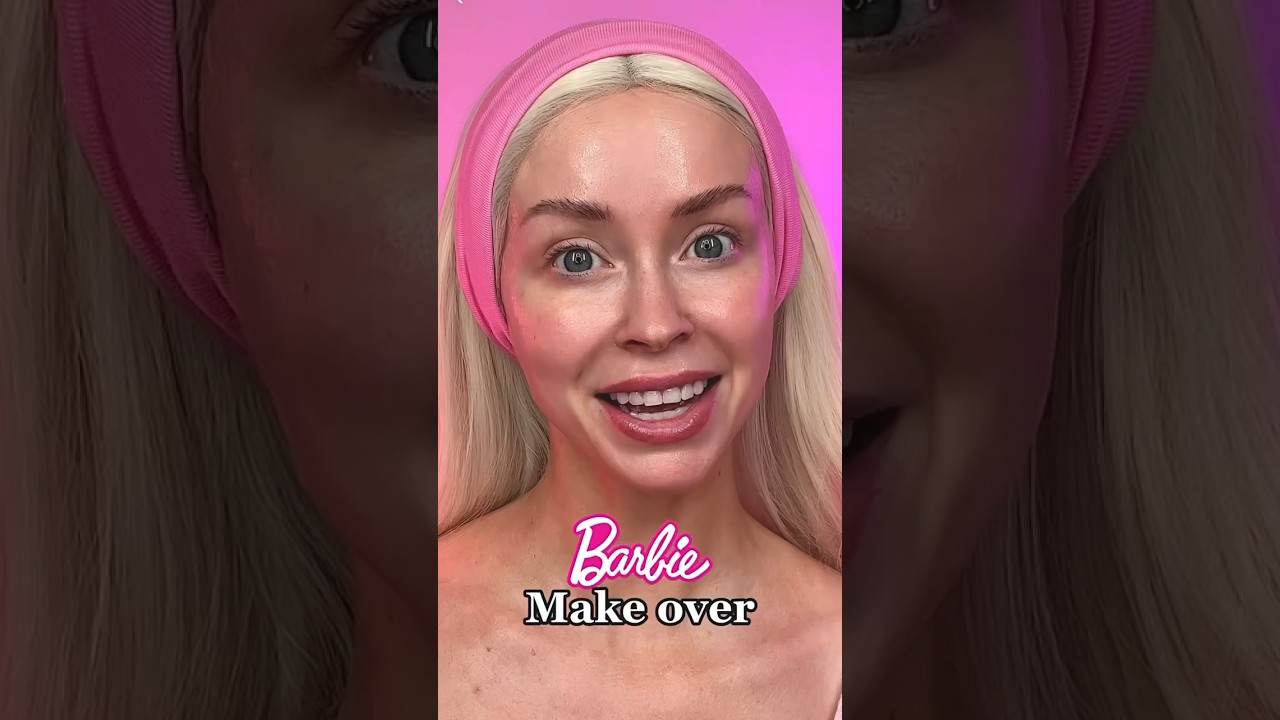 Barbie makeover 🩷 #makeuptransformation #barbie #barbiemakeup #transformation