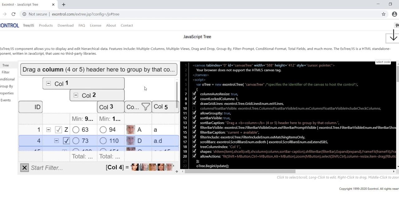 Exontrol JavaScript-Component How To