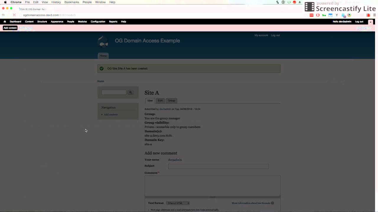 OG Domain Access - Setup