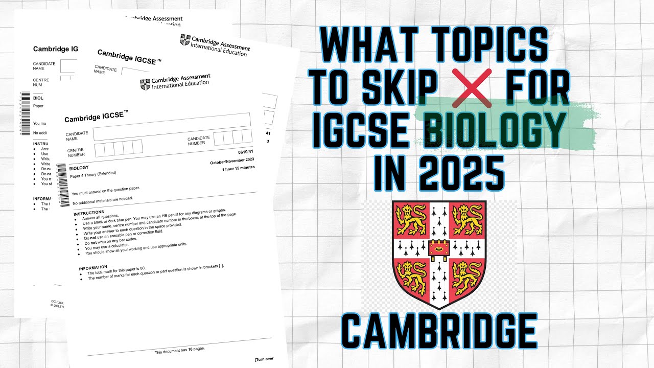 What topics you should skip 🚫 for Cambridge IGCSE Biology in 2026