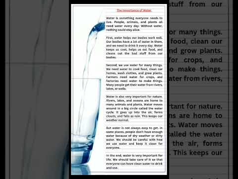 Essay on "Importance of Water" in English/Paragraph of Importance of Water#worldwaterday