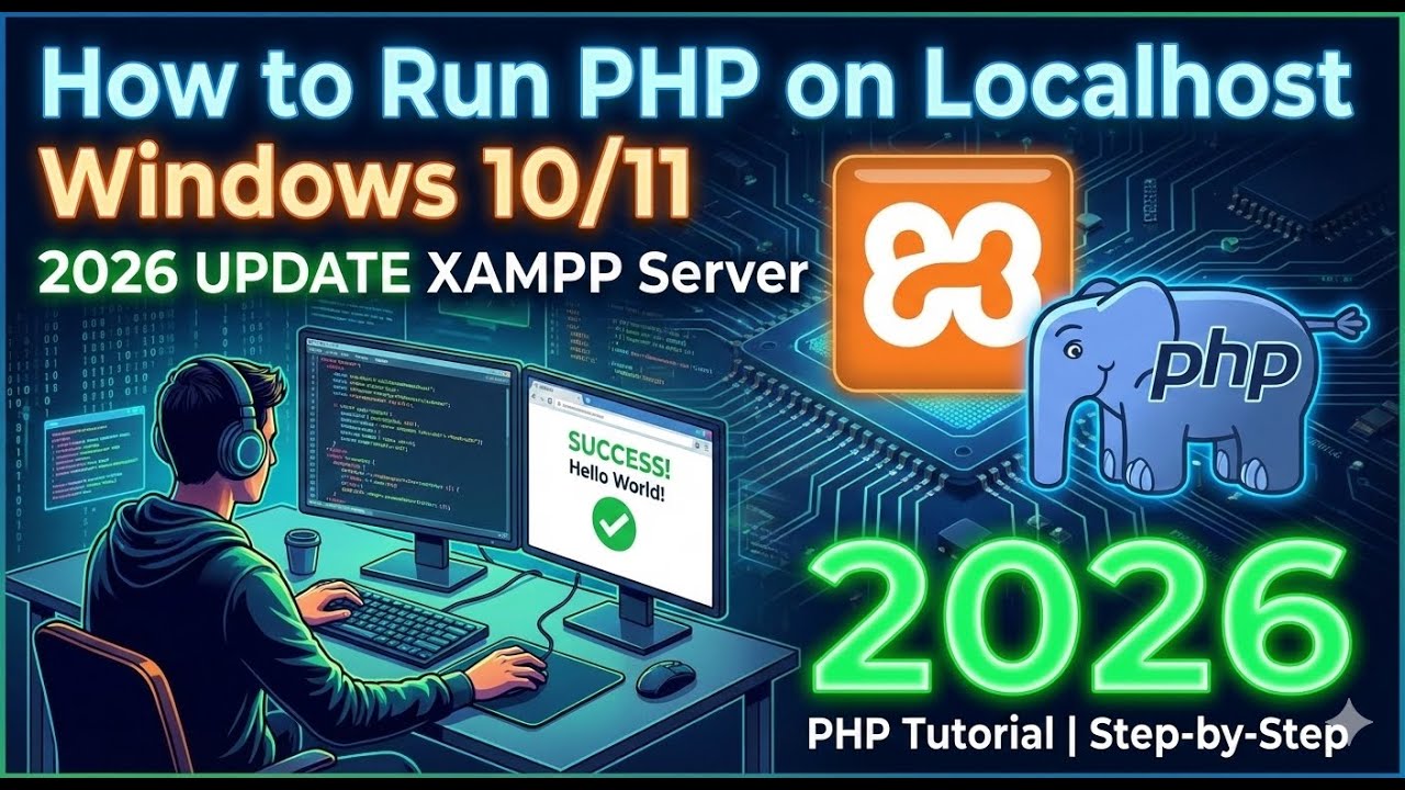How to Run PHP file on localhost Windows 10/11 [ 2026 Update ] XAMPP localhost Server | PHP Tutorial