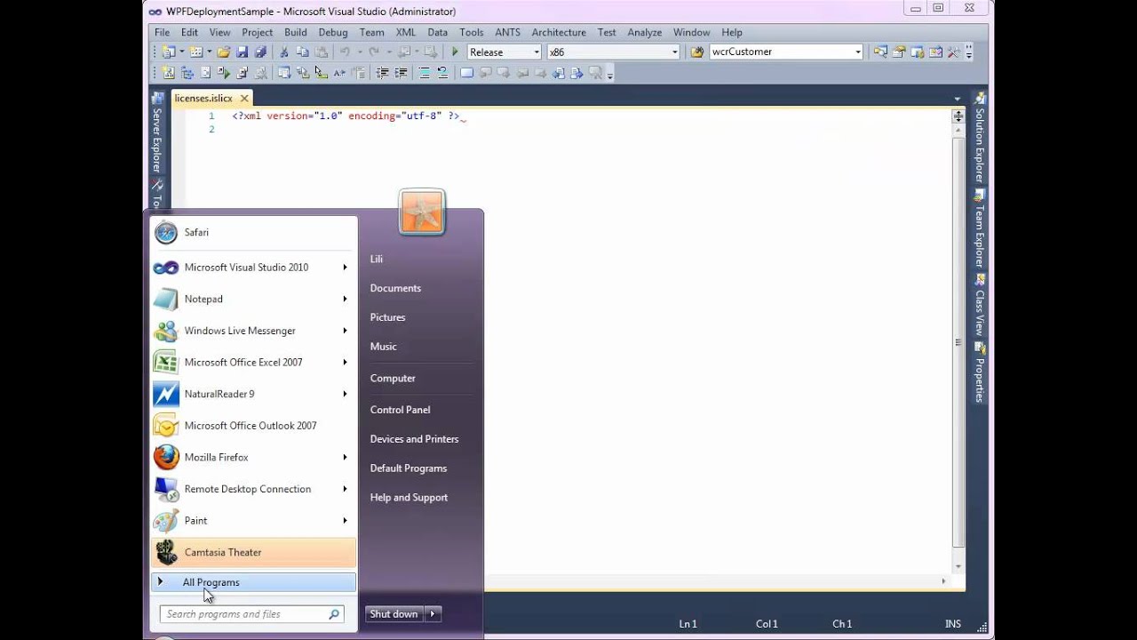 Licensing ClientUI WPF Application for Deployment