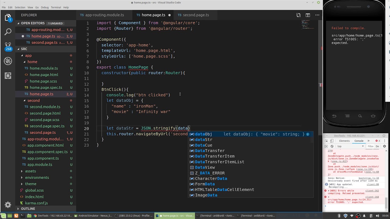 Ionic 4 for Beginners : How to pass data in different ways