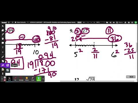 Elmhorst Math HW Scientific Notation and Estimating Square Roots