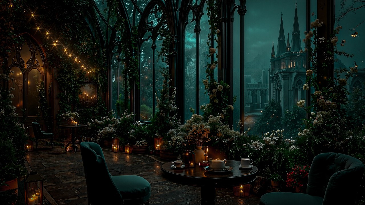 Whisper-Quiet Dark Academia Cafe Ambience | Moody Academic Night | Study, Reading & Deep Focus