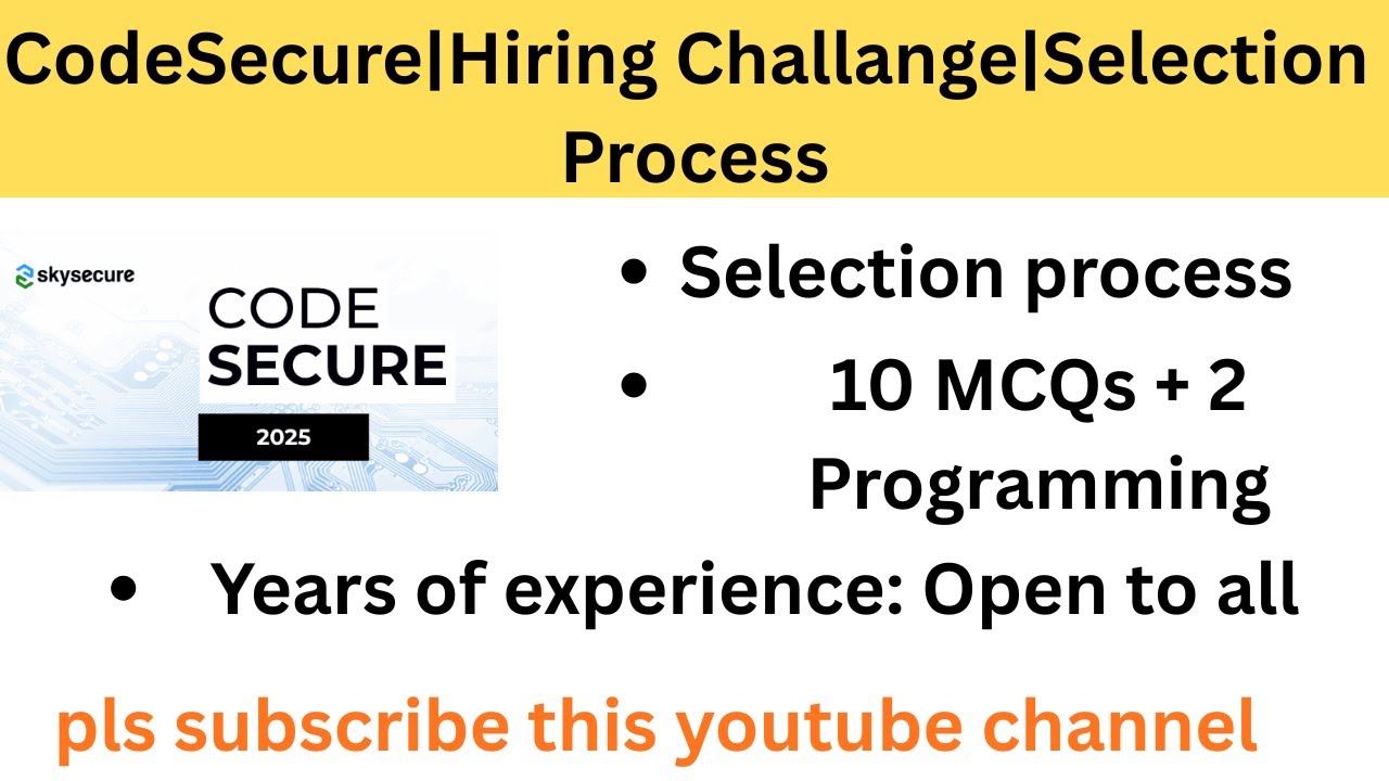SkySecure CodeSecure 2025 |AI Agents Developer Intern Hiring | Eligibility, Pattern & Complete Guide