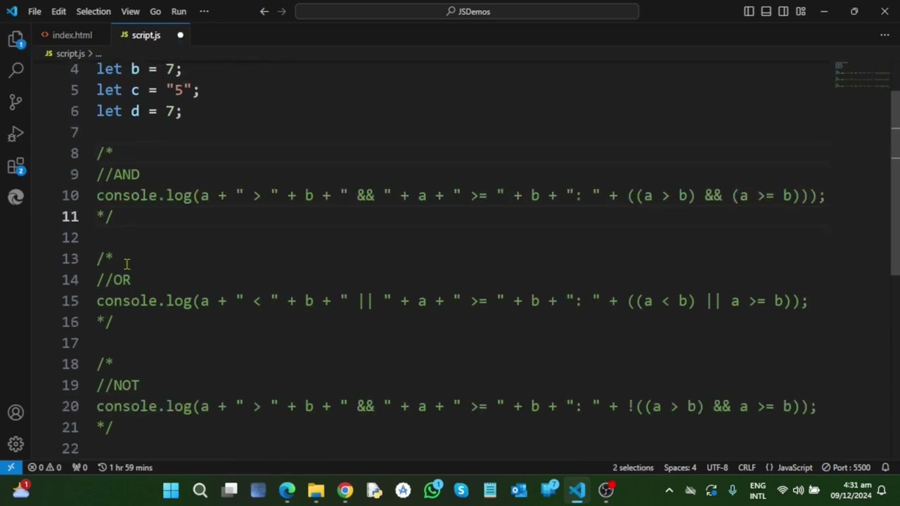 JavaScript Fundamentals | Lesson 11 |  Logical operators