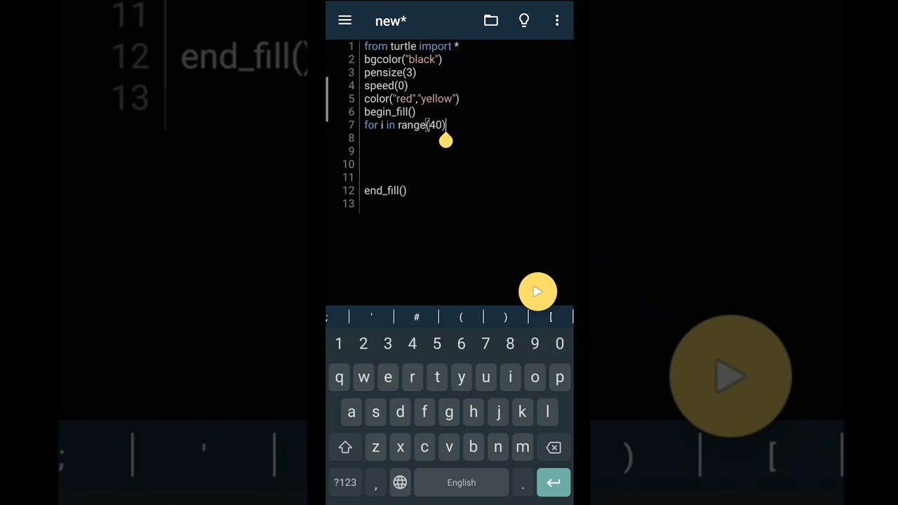 python turtle code | beautiful design using python pydroid 3 | python graphics  #shorts #short