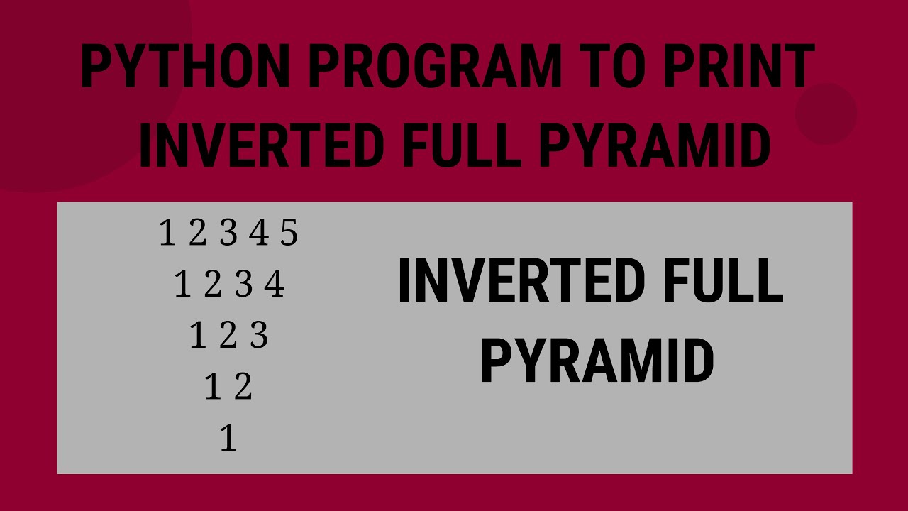Python Program to Print Inverted Pyramid | CCBP