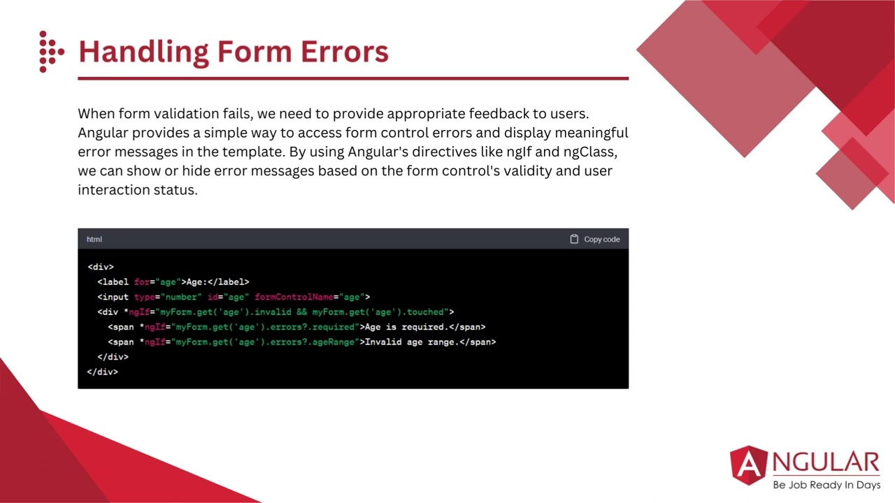 Angular Form Validation And Error Handling | Chapter 6.3/10 | LearnCodeExpress