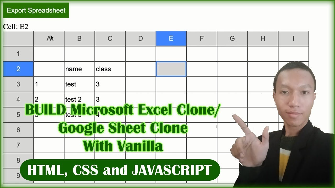 Create Microsoft Excel/Google Sheet Clone with JavaScript