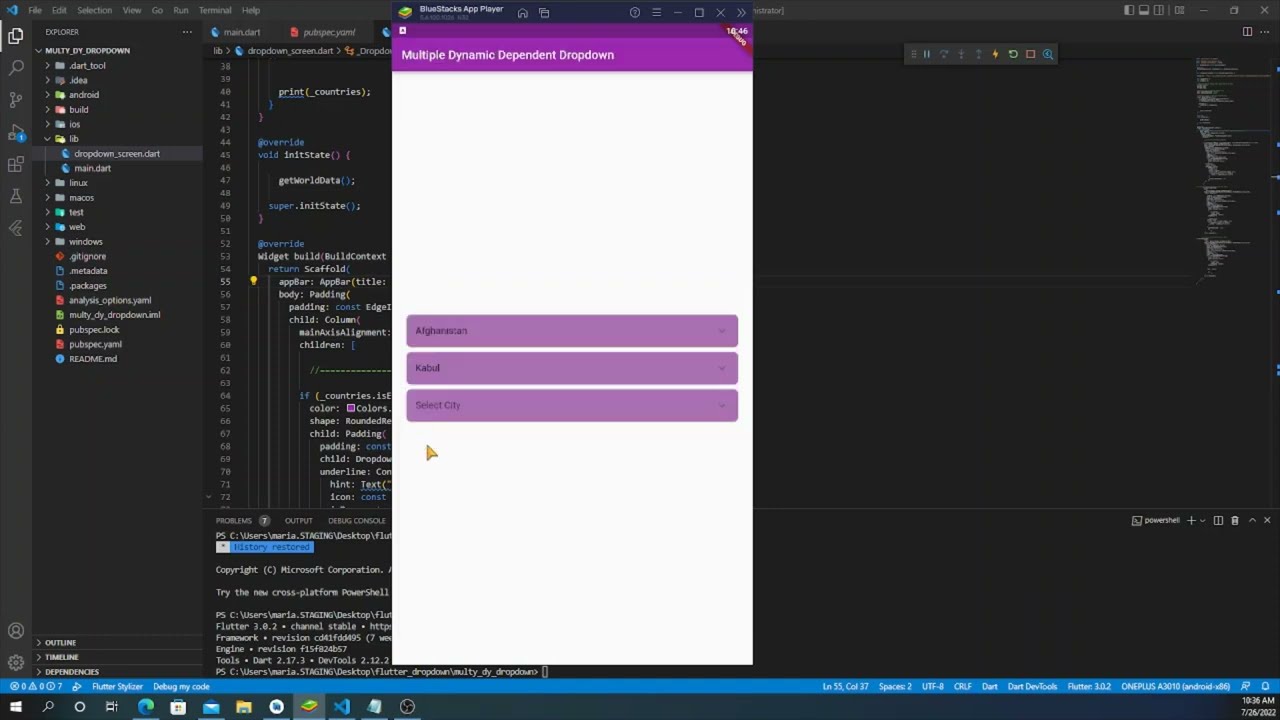 Flutter Multiple Dynamic Dependent Dropdown List Using JSON REST API 2022 + Source Code
