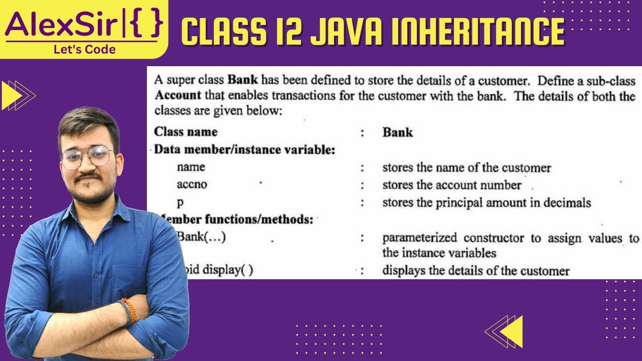 Class 12 ISC JAVA || Inheritance Program in Java-2