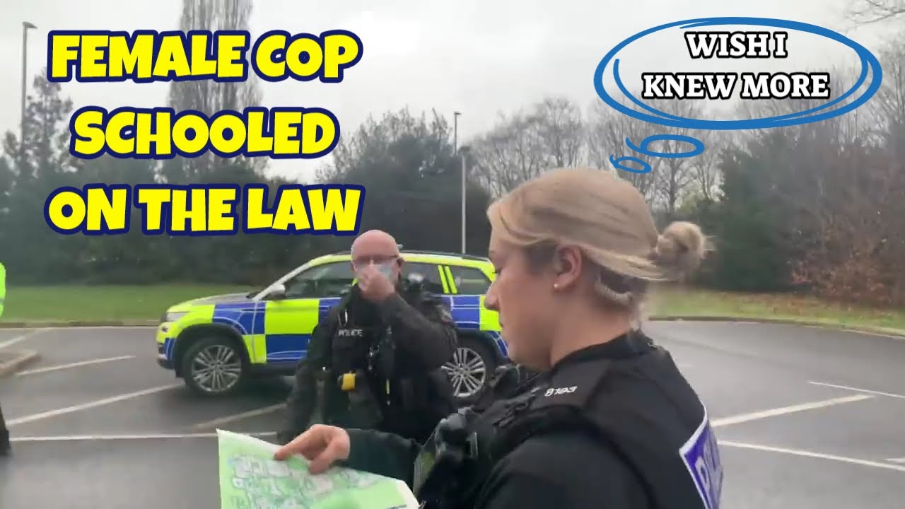 Dumb Blond Female Cop Doesn't Know The Law