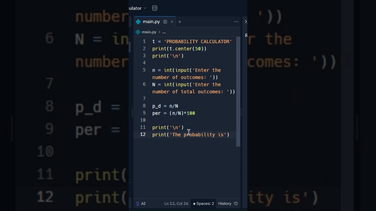Calculate probability using python #trending #trycoding #yt #coding #phython #code #learnpython