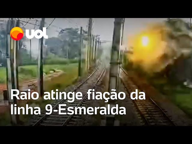 Linha 9-Esmeralda: trecho é paralisado após raio atingir fiação; veja