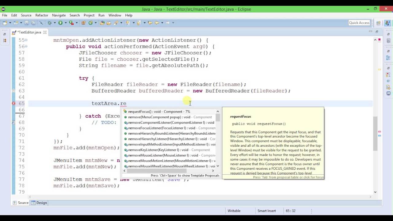Java Swing Text Editor Part 1