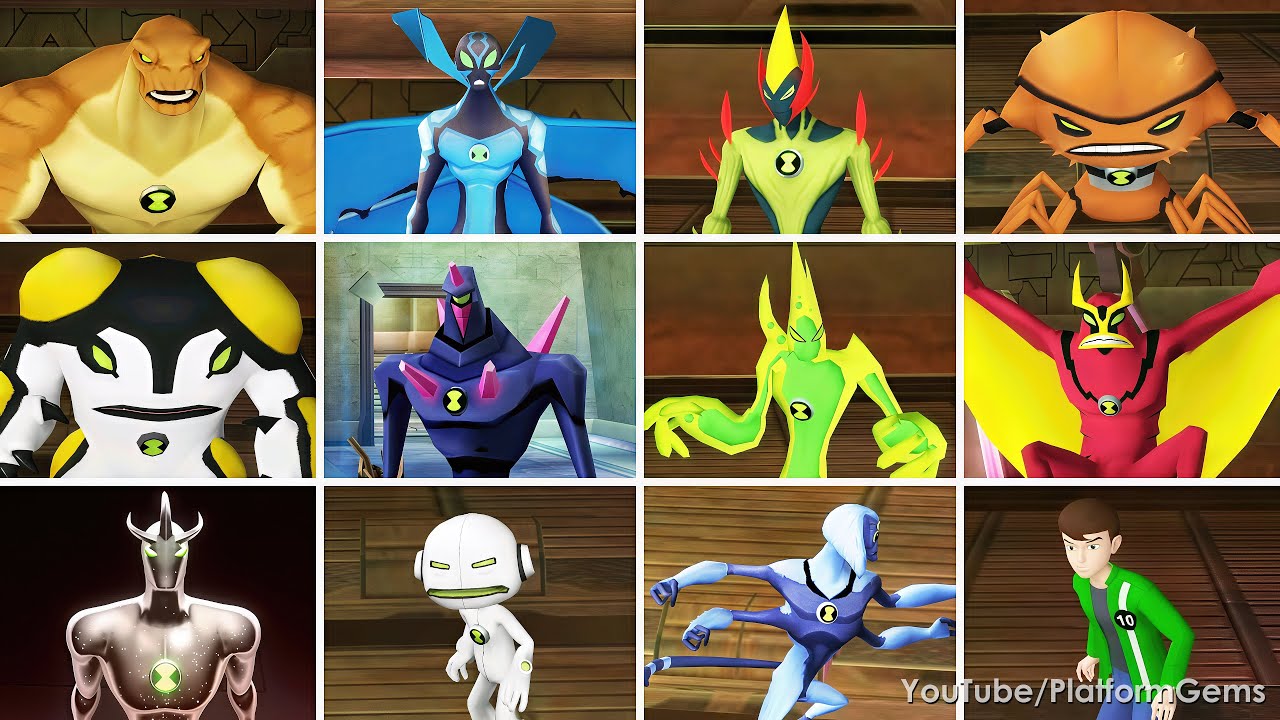 BEN 10 Alien Force Vilgax Attacks - All Alien Transformations [1080p]