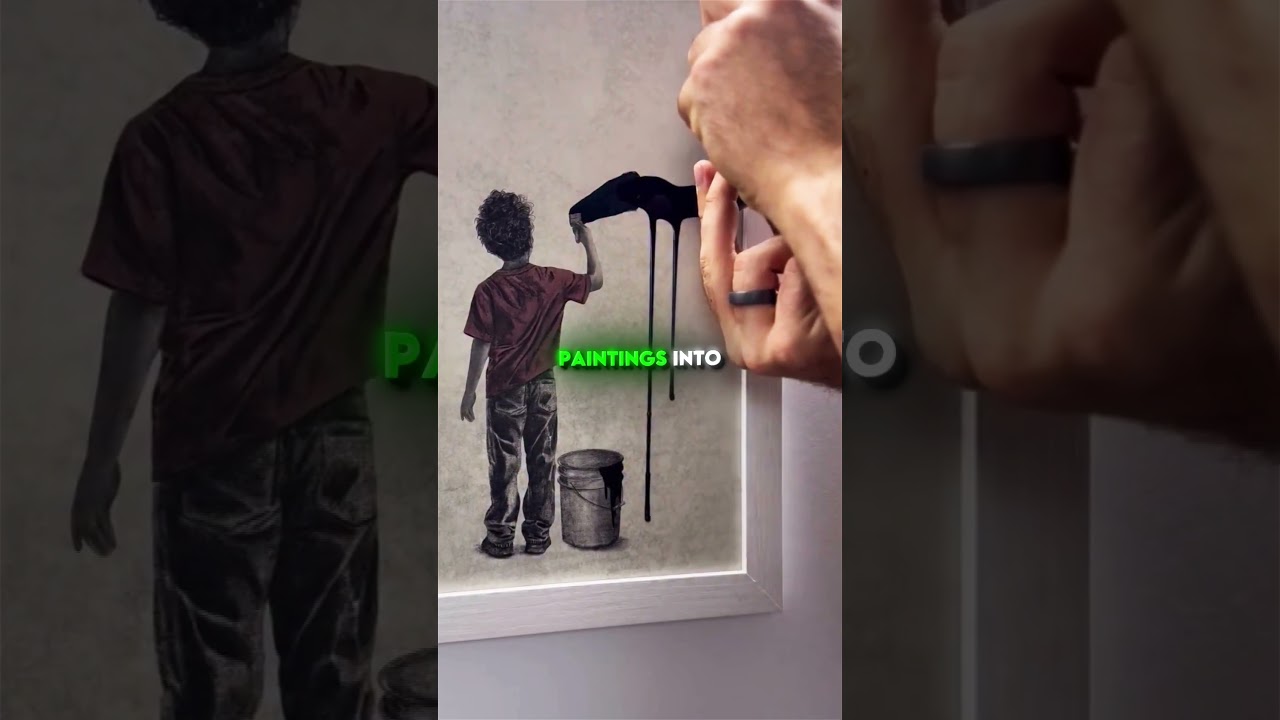 This guys destroys his paintings😨